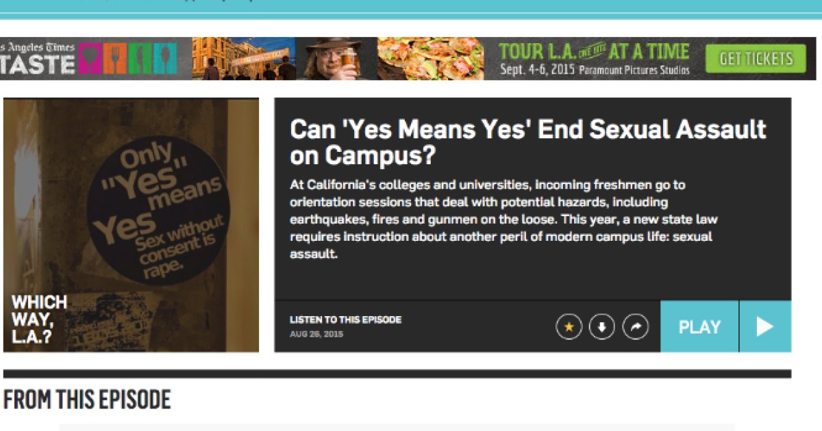 FIRE’s Samantha Harris on L.A.’s KCRW: ‘Yes Means Yes’ Policies ...